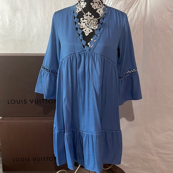 Source Unknown | Dresses | Boho Blue Dress | Poshmark